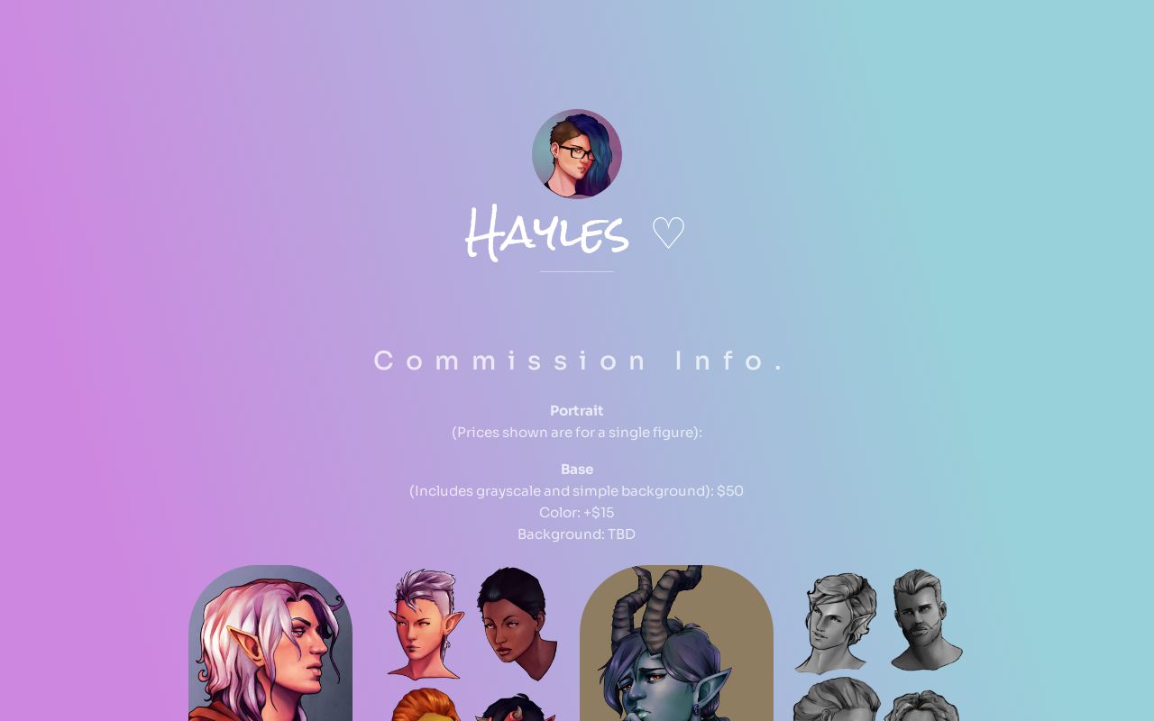 Hayles Commission Info